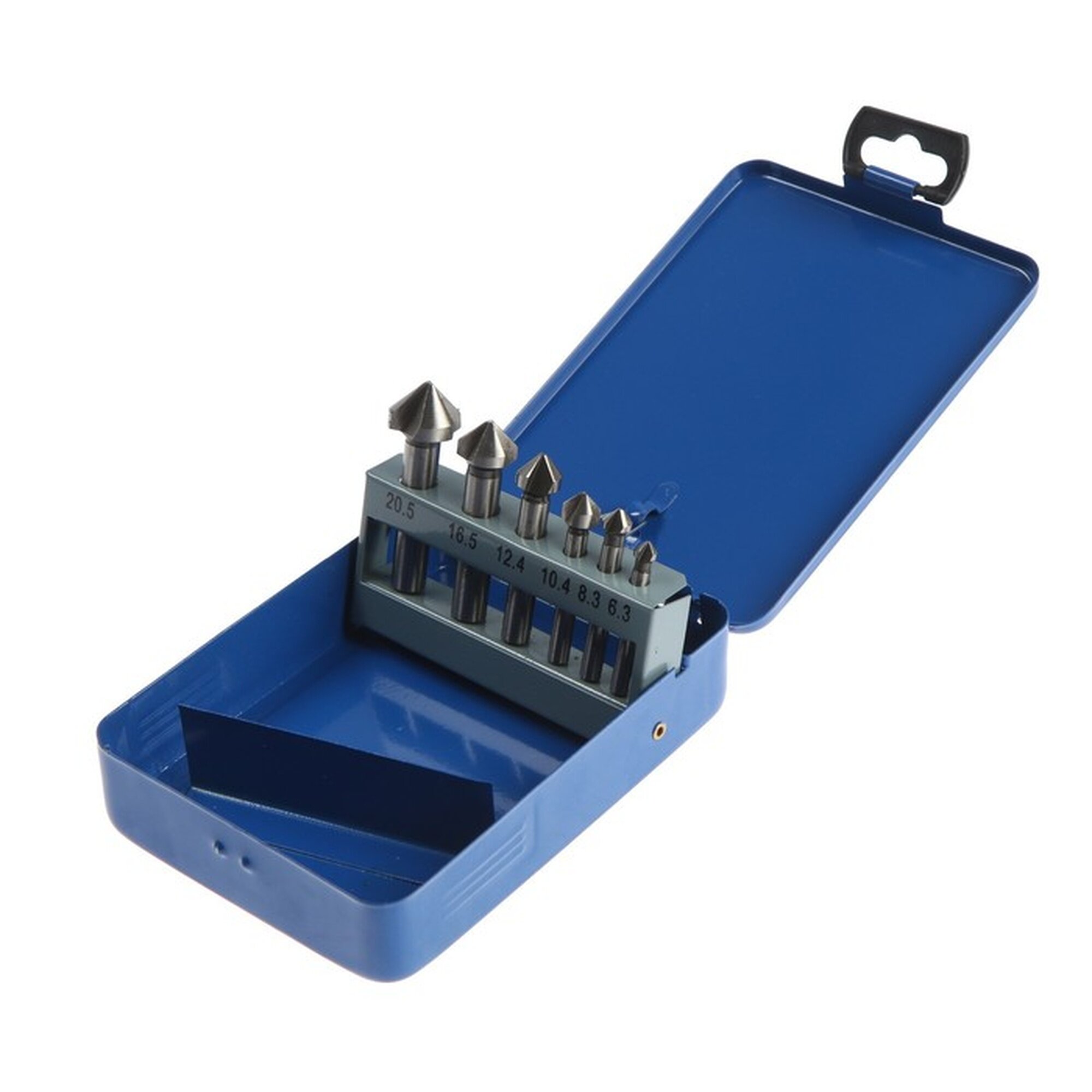 Набор зенкеров тундра, 90°, HSS, 6.3 - 8.3 - 10.4 - 12.4 - 16.5 - 20.5 мм, 6 шт.