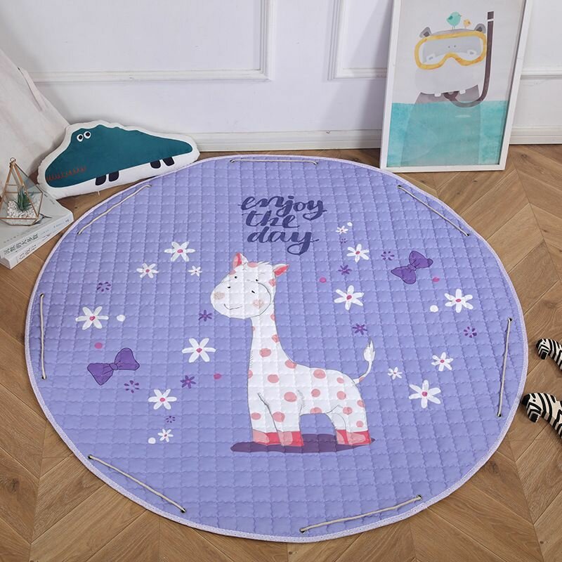 Коврик детский для ползания малыша - мешок для хранения игрушек, диаметр 150 см,