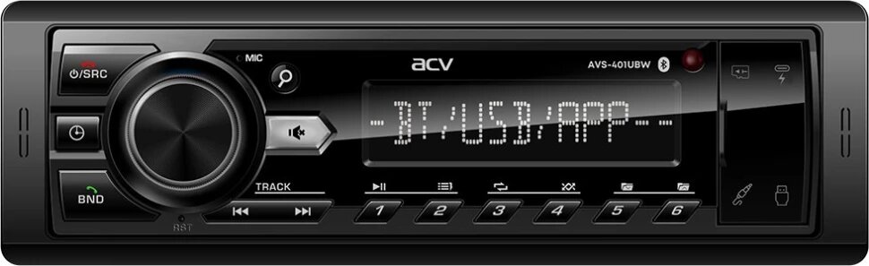 Автомагнитола ACV AVS-401UBW 1DIN 4x50Вт v5.0 USB 2.0 AUX 1.3" 2 RDS (43343)