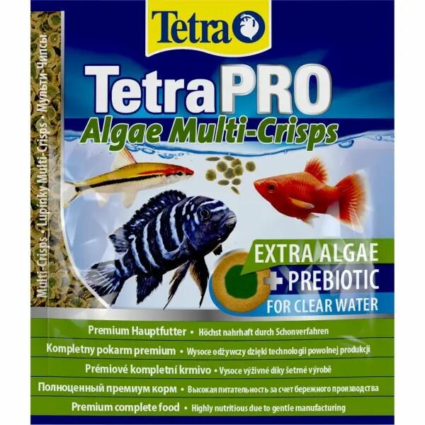 TetraPro Algae Crisps раст. сухой корм для всех видов рыб в чипсах 12 г (sachet)