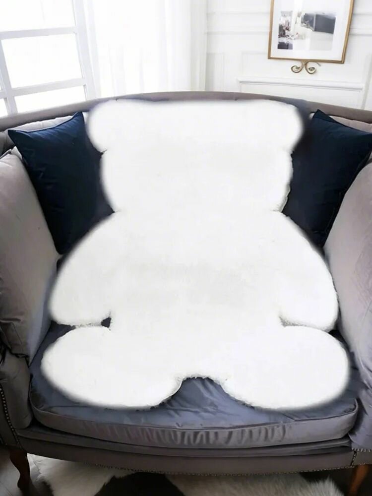 Ковер в форме медведя, мягкий материал из искусственного меха кролика, приятный на ощупь, может быть использован для украшения спальни гостиной детской комнаты 60x80CM