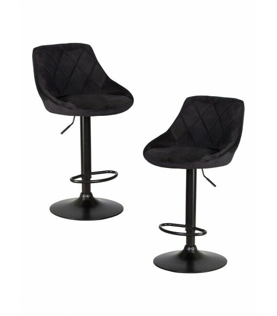 Набор 2 шт Стул барный DOBRIN LOGAN BLACK, черный велюр (MJ9-101)