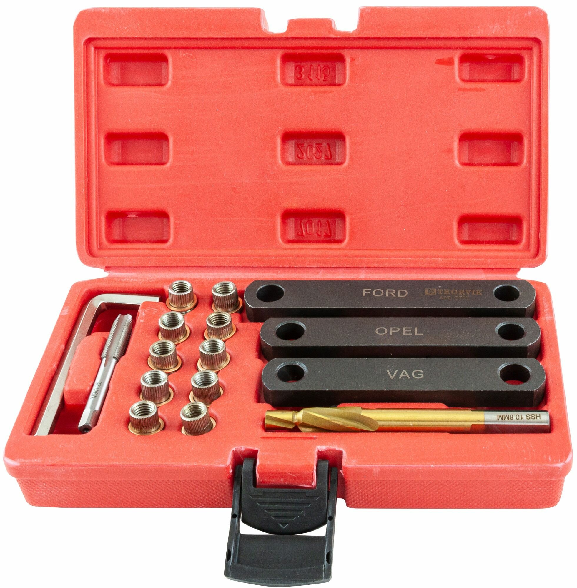 BTRK Набор инструментов для восстановления резьбы скобы тормозного суппорта, 16 предметов Thorvik