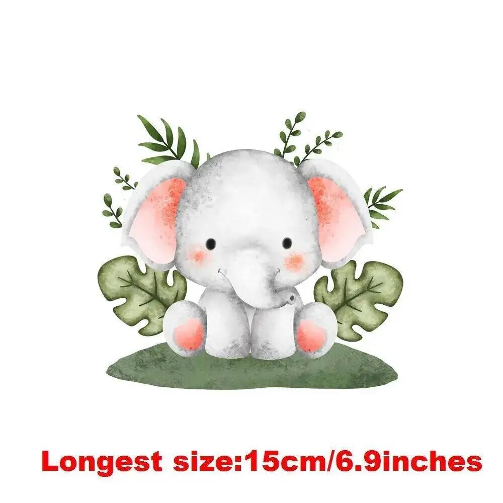 Детские термопереносные наклейки 15см Луна Лев Тигр YTH0367-1