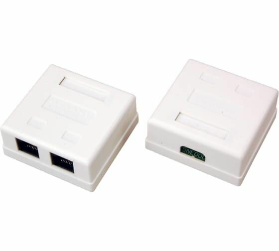 Rexant Розетки и патч - панели 06 - 0105 - C Розетка сетевая LAN, на стену, 2 гнездо 8Р8С RJ - 45 , CAT 5е