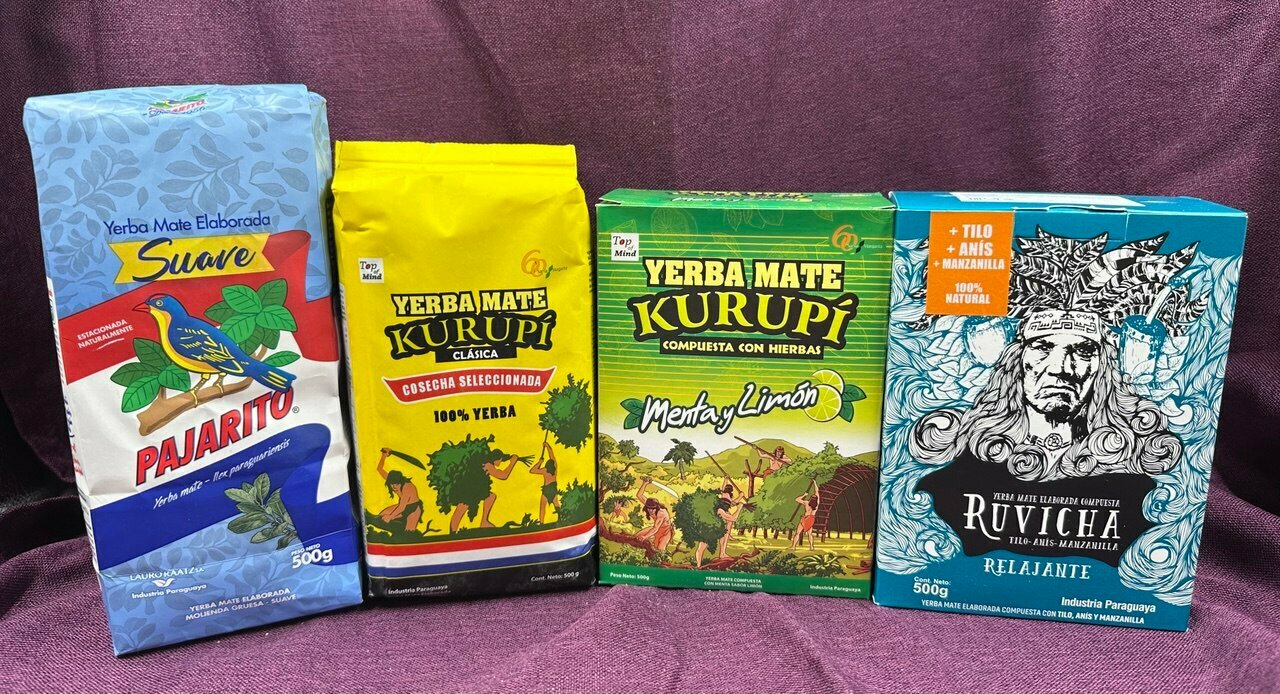 Чай йерба мате, набор. 4 сорта из Парагвая. 4 упаковки по 50 грамм