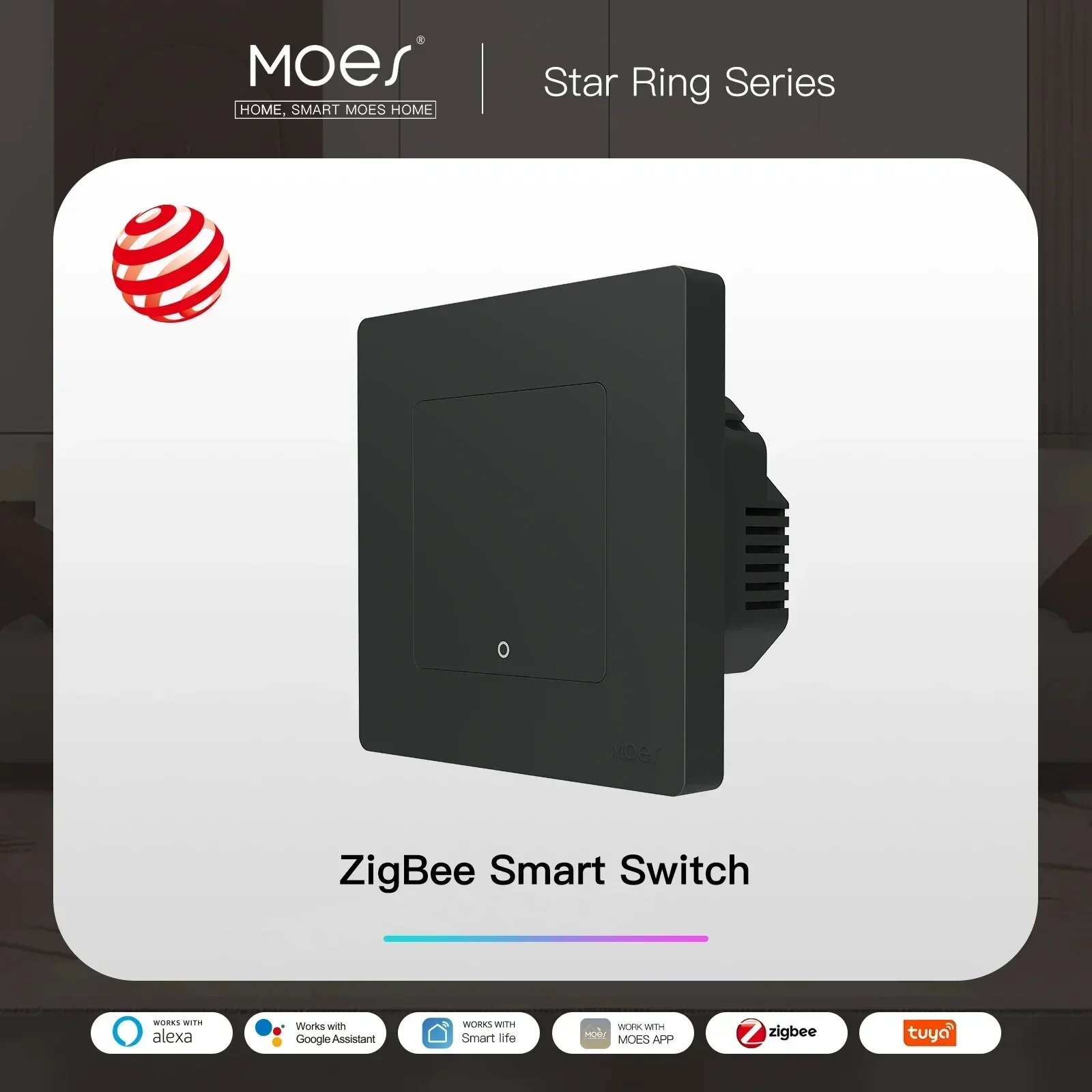 MOES Star Ring Tuya ZigBee 3.0 Умный кнопочный переключатель, Протокол связи-ZigBee