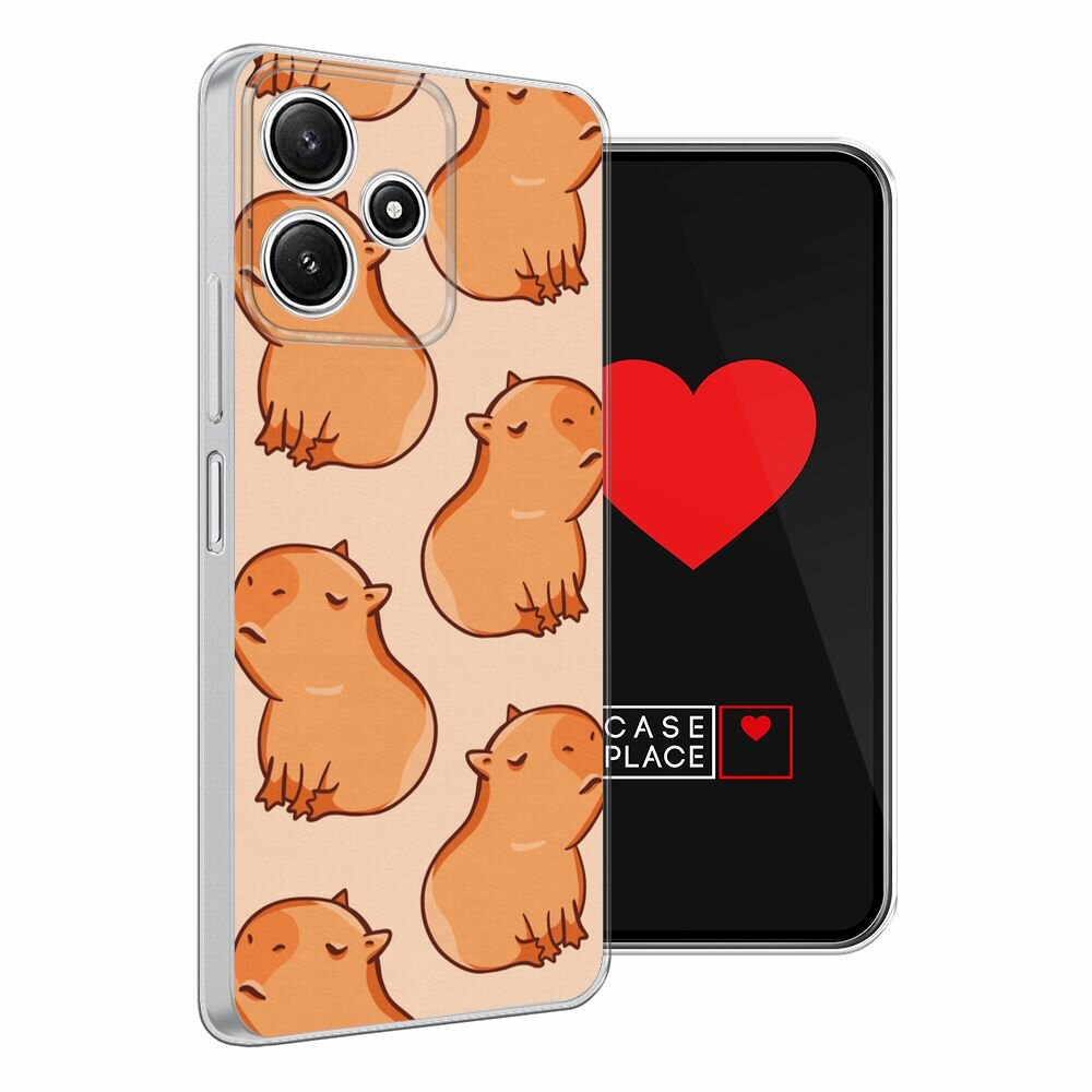 Чехол на Xiaomi Redmi 12 5G / Сяоми Редми 12 5G с принтом "Спокойные капибары" — фото 1