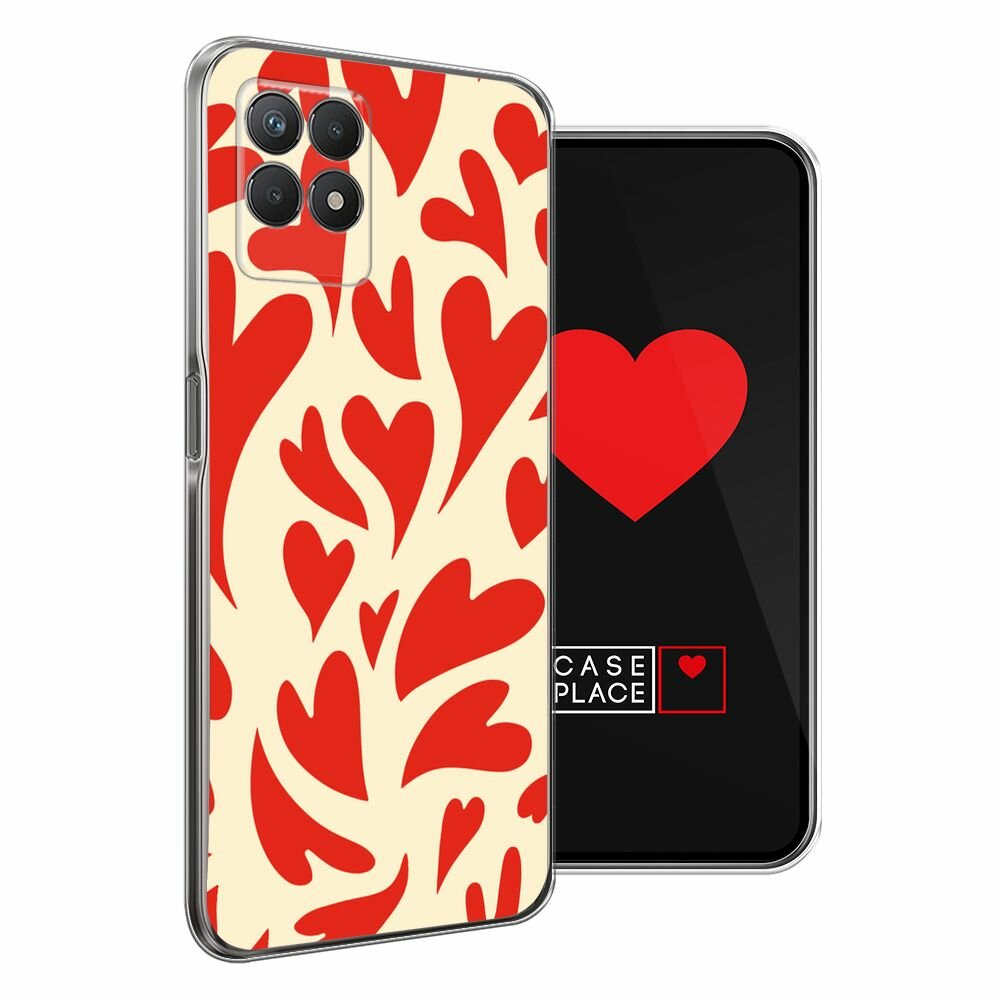 Чехол на Realme 8i / Реалми 8i с принтом "Crazy hearts 1 - 14 февраля" — фото 1