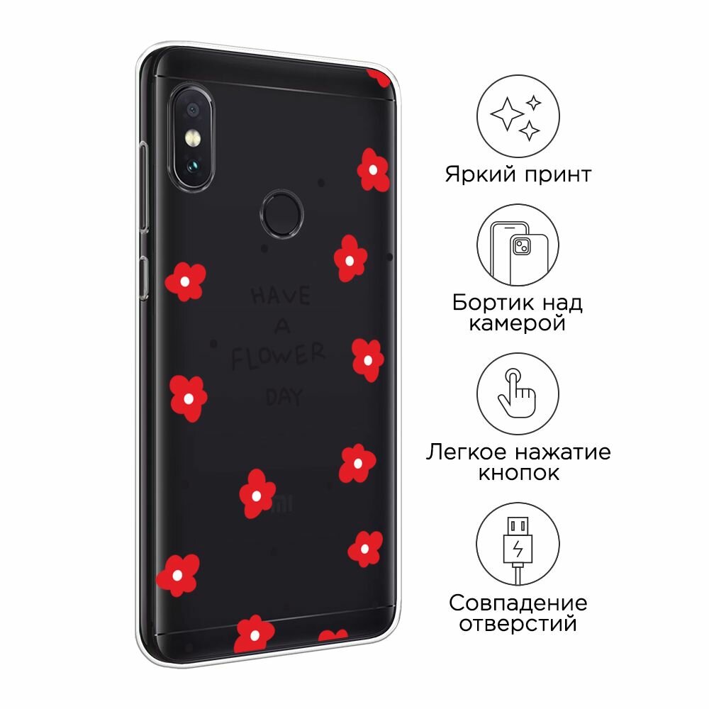Чехол на Xiaomi Redmi Note 5/Note 5 Pro / Сяоми Редми Нот 5/Нот 5 Про с принтом "Have a flower day 2", прозрачный — фото 1