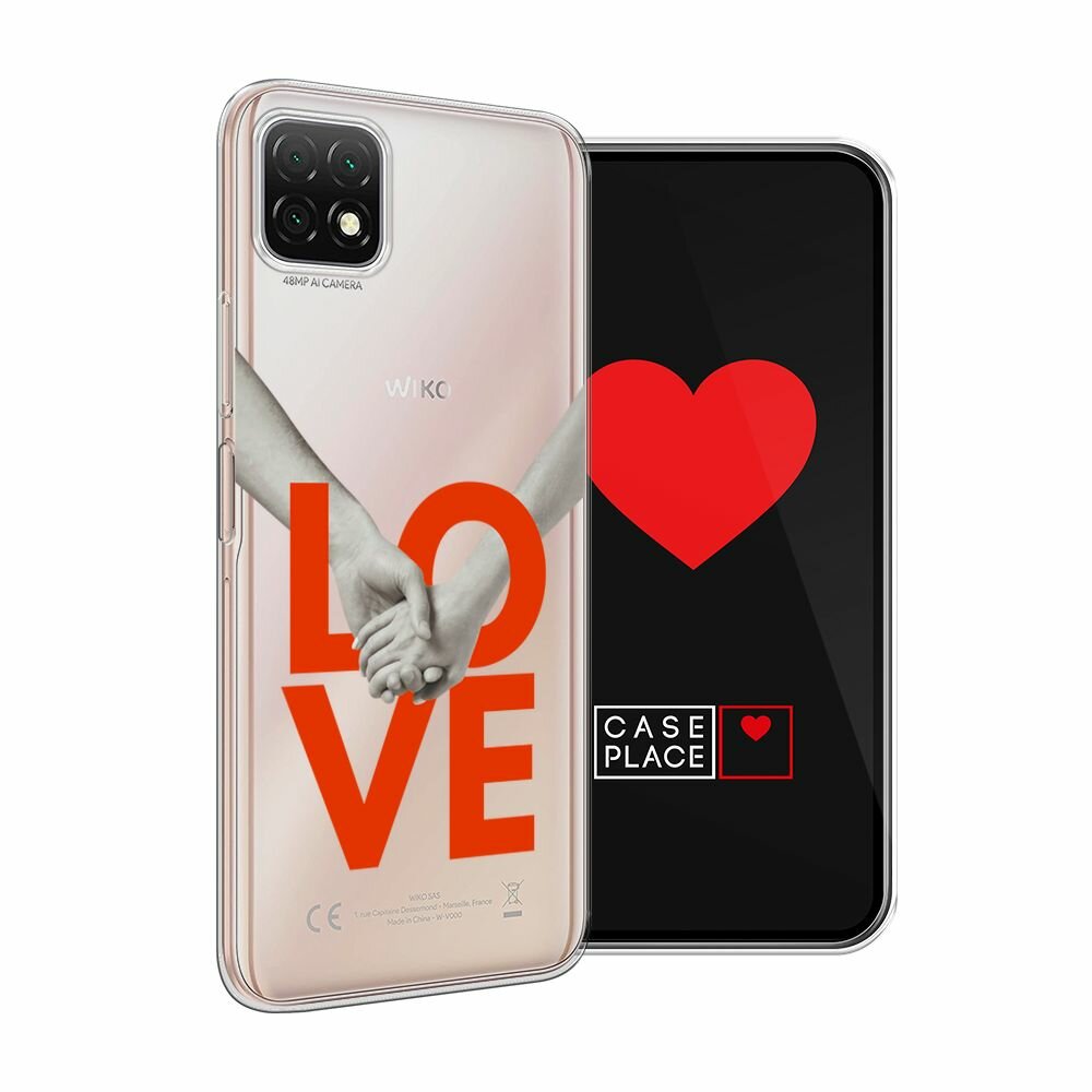 Чехол на Wiko T3 / Вико Т3 с принтом "Love holding hands - 14 февраля", прозрачный — фото 1