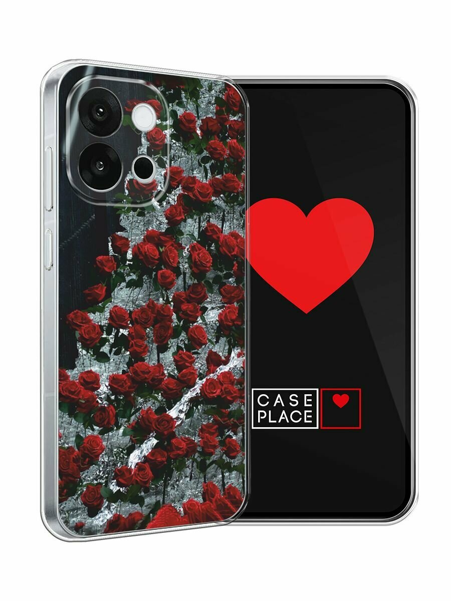 Чехол на OnePlus 13T / Ван Плас 13Т с принтом Цветущие алые розы — фото 1