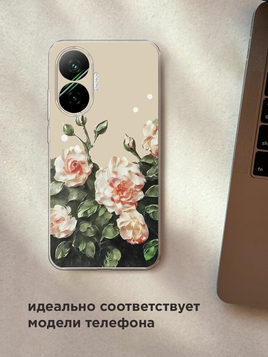 Силиконовый чехол на Poco F7 / Поко F7 с принтом "Цветочная картина 1" — фото 1