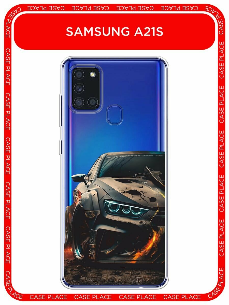 Чехол на Samsung Galaxy A21s / Самсунг Галакси A21s с принтом "На износ", прозрачный