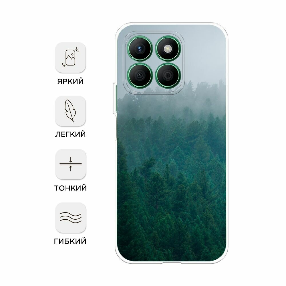 Силиконовый чехол на Honor X8B / Хонор X8B с принтом Лес в облаках — фото 1