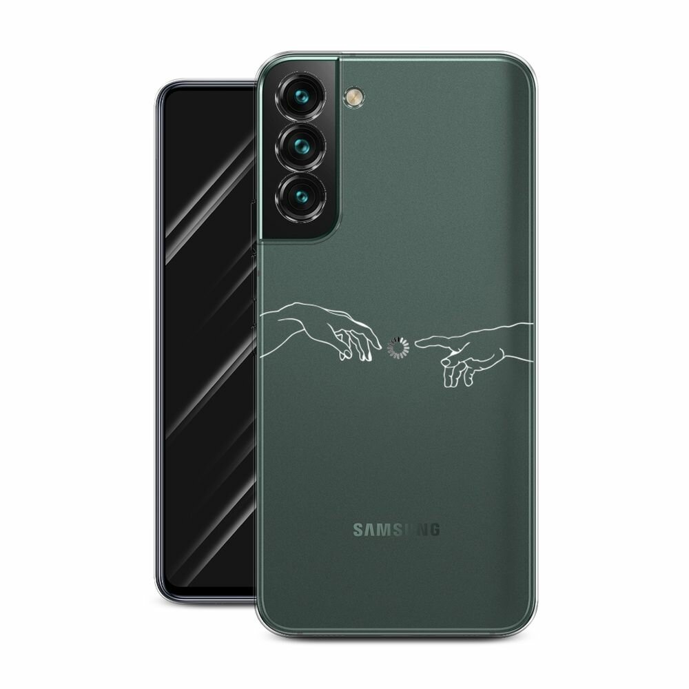 Чехол на Samsung Galaxy S22 + / Самсунг Галакси S22 Плюс с принтом "Загрузка творения", прозрачный — фото 1