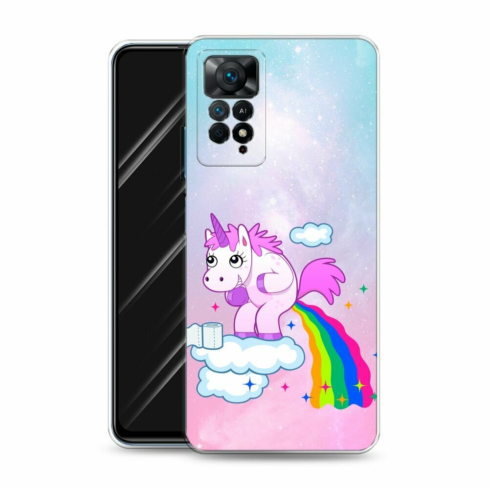 Чехол на Xiaomi Redmi Note 11E Pro / Сяоми Редми Нот 11E Pro Про с принтом "Единорог какает" — фото 1