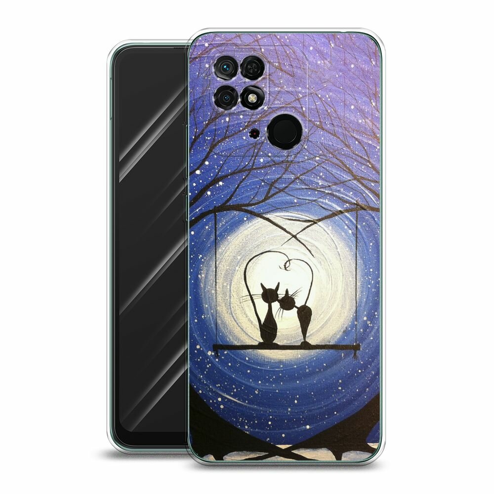 Чехол на Xiaomi Redmi 10C / Сяоми Редми 10C с принтом Влюбленные котики 10 — фото 1