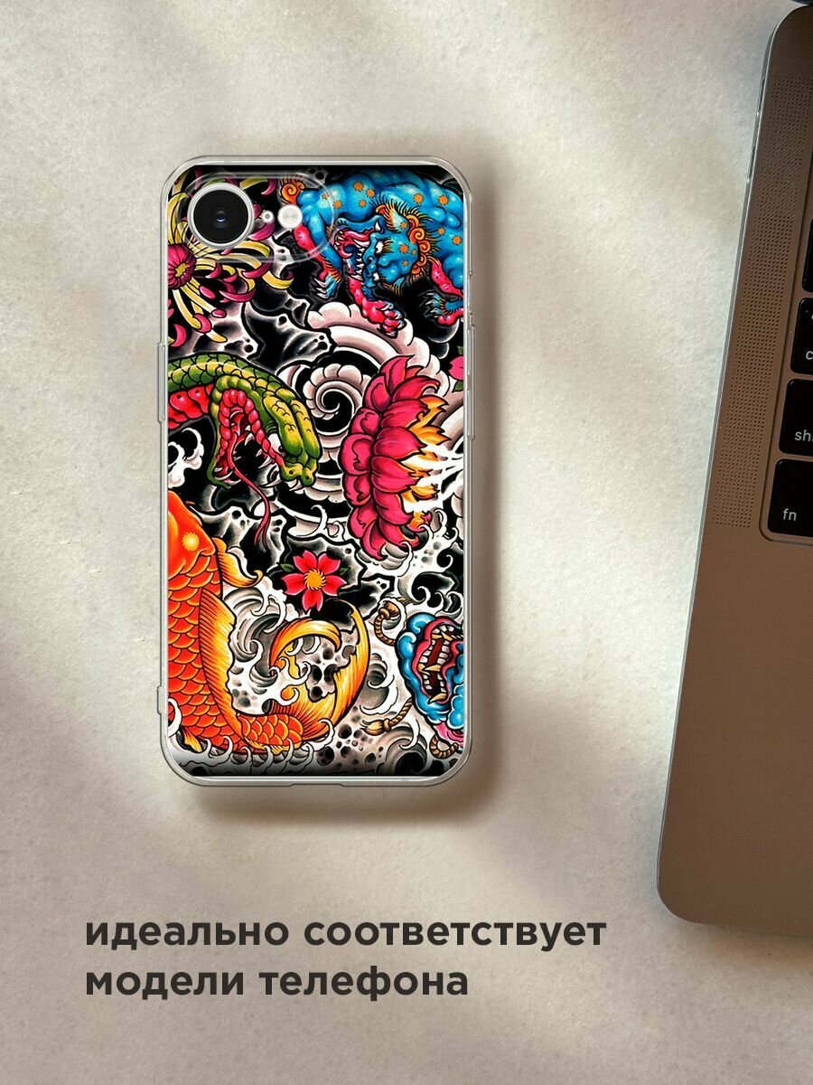 Чехол на Apple iPhone 16e/17e / Айфон 16е/17e с принтом "Японское искусство" — фото 1