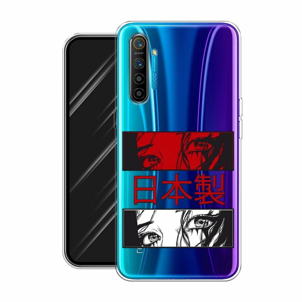 Чехол на Realme XT / Реалми XT с принтом "Аниме глаза манга", прозрачный — фото 1