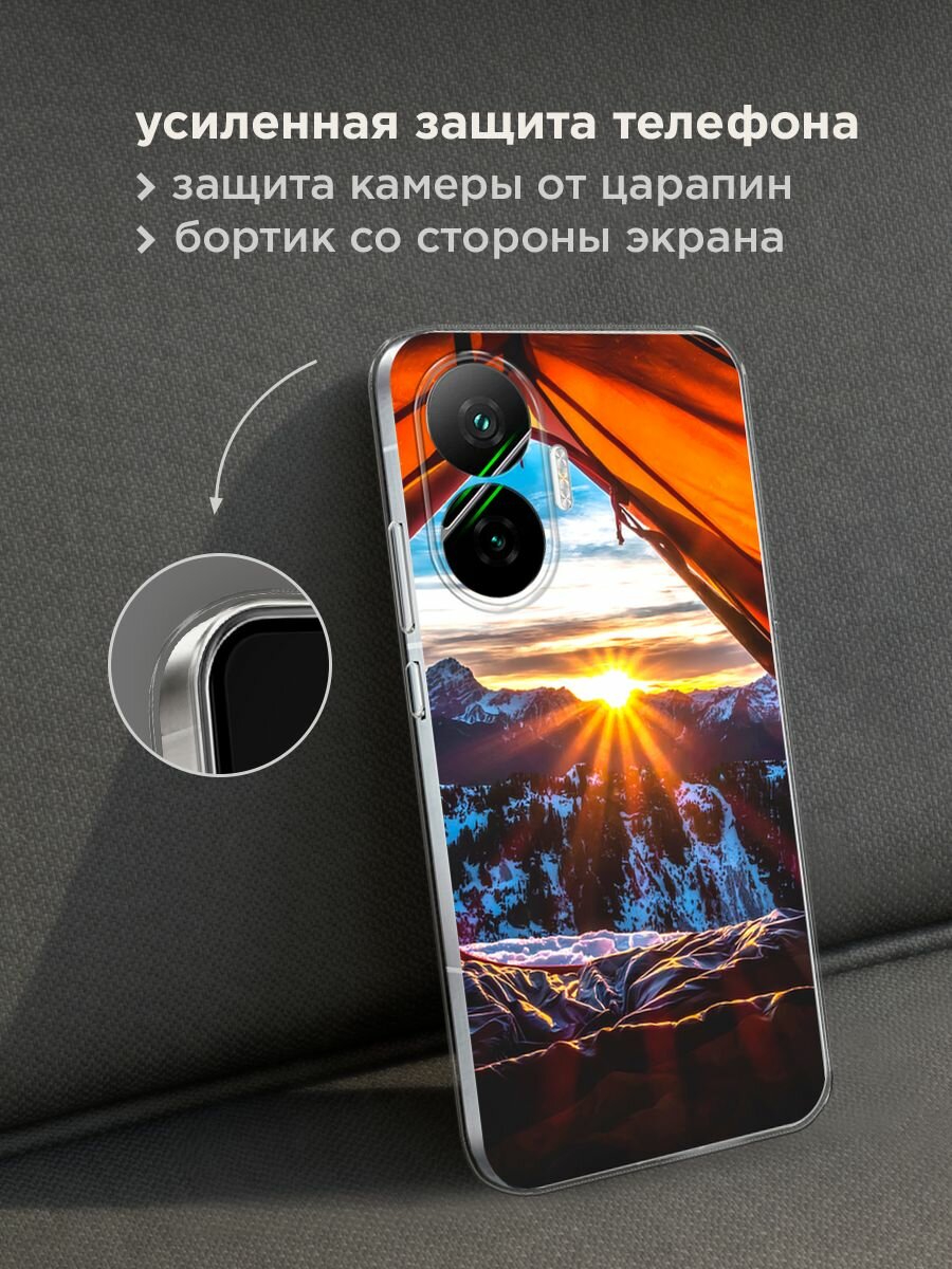 Силиконовый чехол на Poco F7 / Поко F7 с принтом "Горы 7" — фото 1