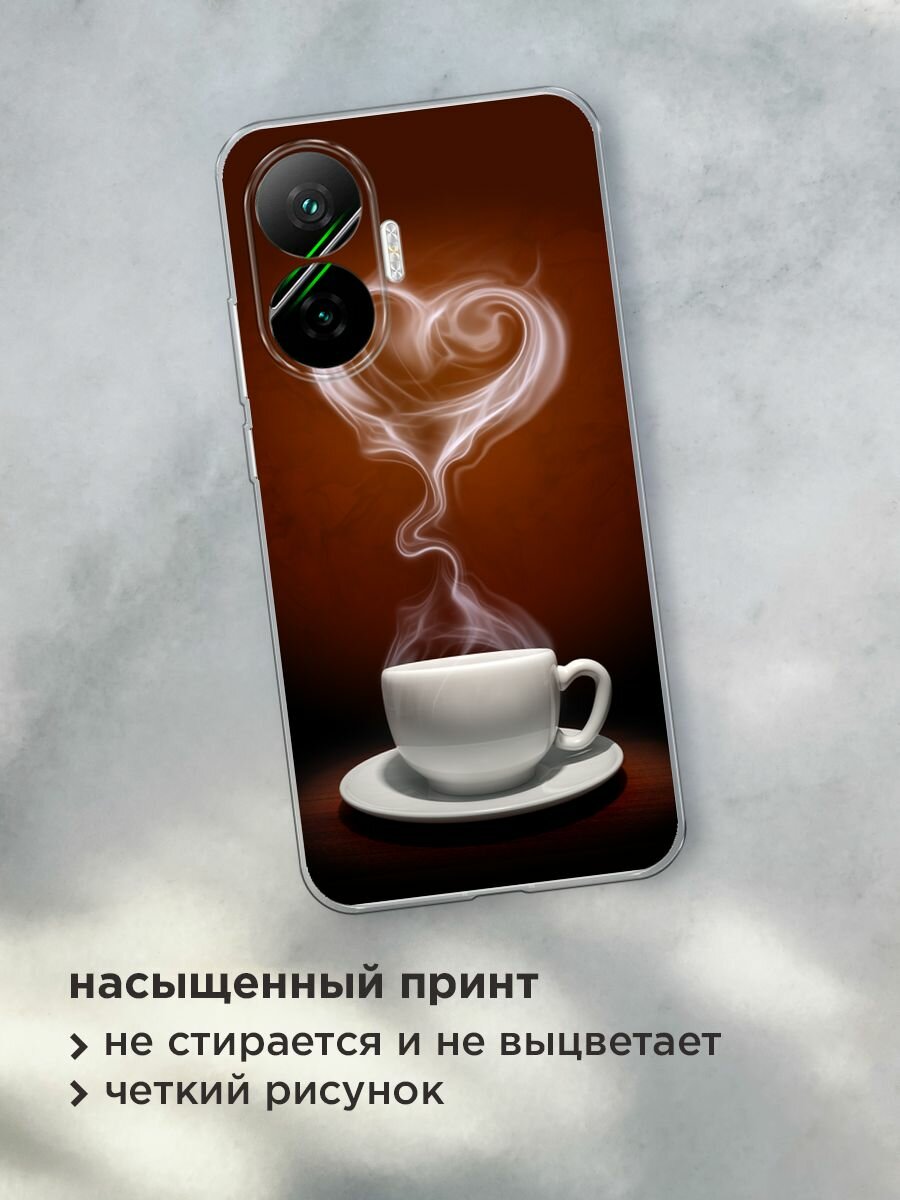 Силиконовый чехол на Poco F7 / Поко F7 с принтом "Кофейная любовь" — фото 1
