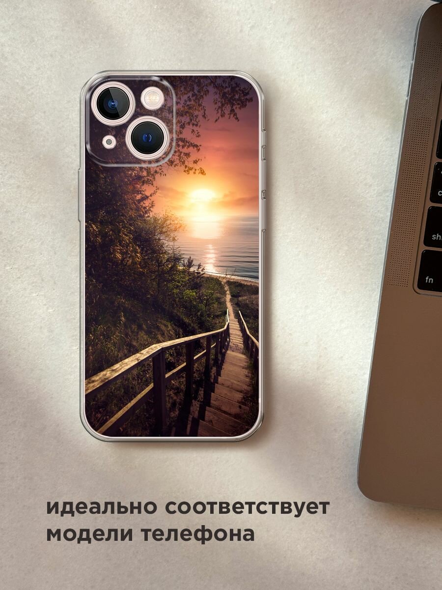 Чехол на Apple iPhone 13 mini / Айфон 13 мини с принтом "Мост у воды" — фото 1