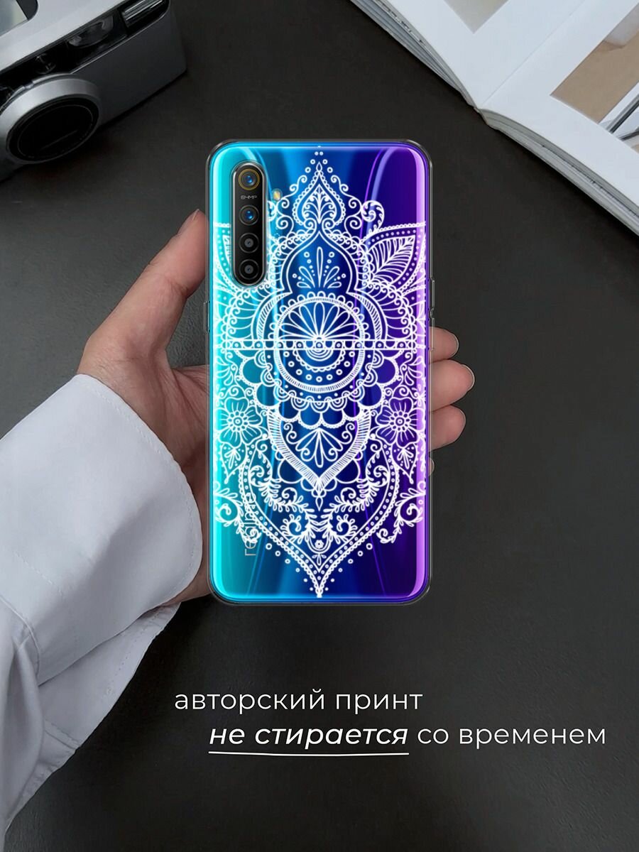 Чехол на Realme XT / Реалми XT с принтом "Солнечный узор", прозрачный — фото 1