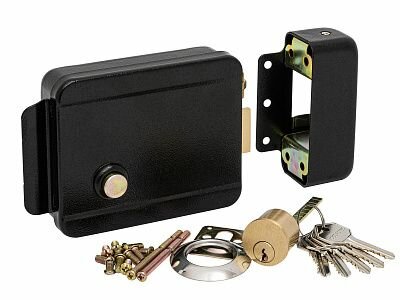 AT-EL101AB (AccordTec) Замок электромеханический, накладной (чёрный покрытие)