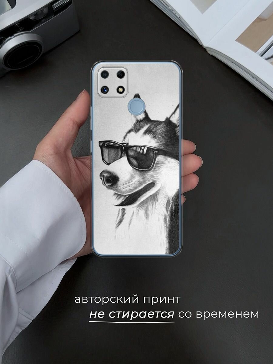 Чехол на Realme C25/C25s / Реалми С25/C25s с принтом "Крутой Хаске" — фото 1