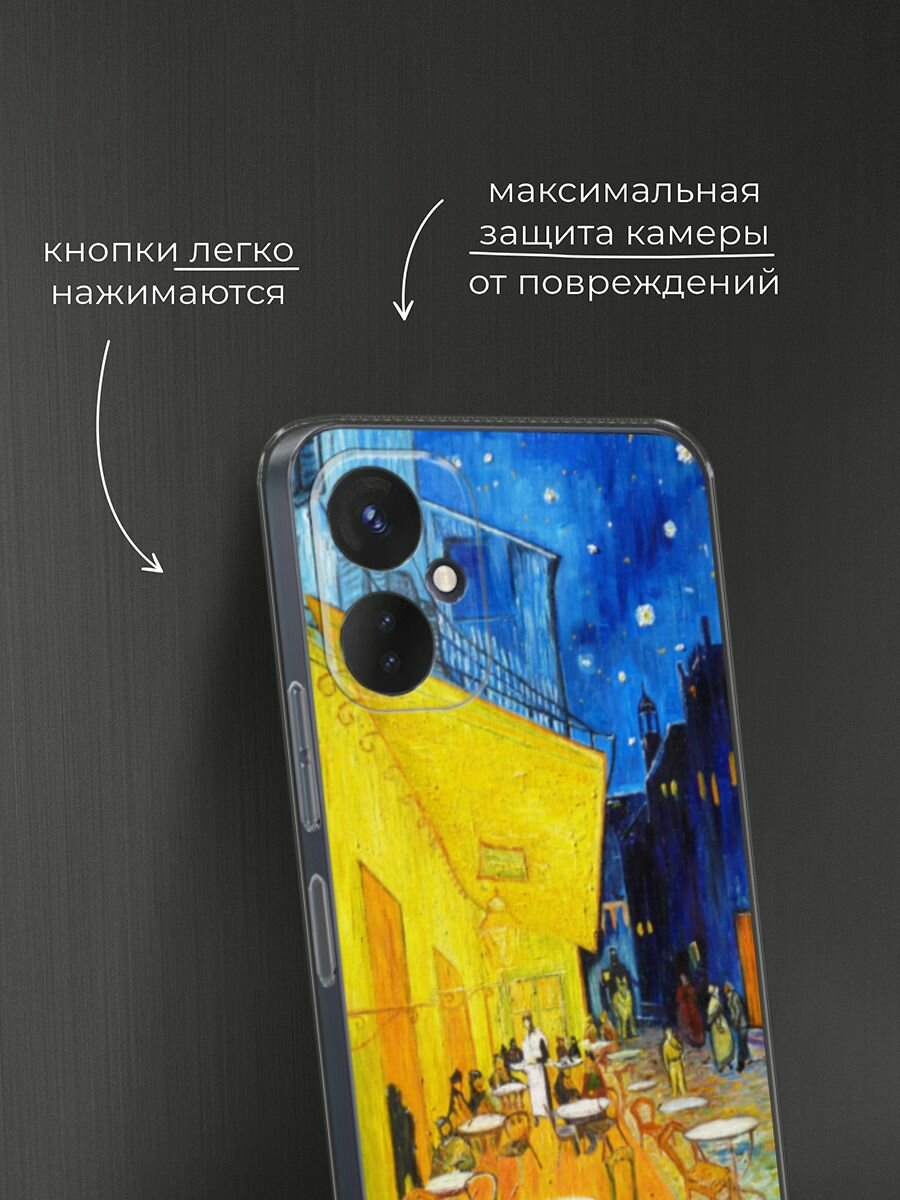 Чехол на Tecno Spark 9 Pro / Техно Спарк 9 Про с принтом "Ван Гог Желтый дом" — фото 1