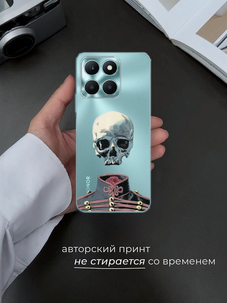 Чехол на Honor X6A / Хонор X6A с принтом "Гусар", прозрачный — фото 1
