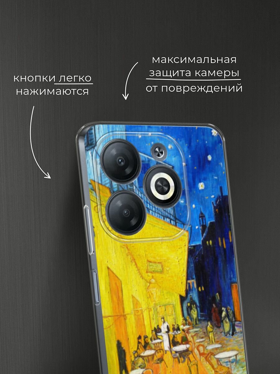 Чехол на Infinix Smart 8/8 HD/HOT 40i / Инфиникс Смарт 8/8 HD/HOT 40i с принтом "Ван Гог Желтый дом" — фото 1