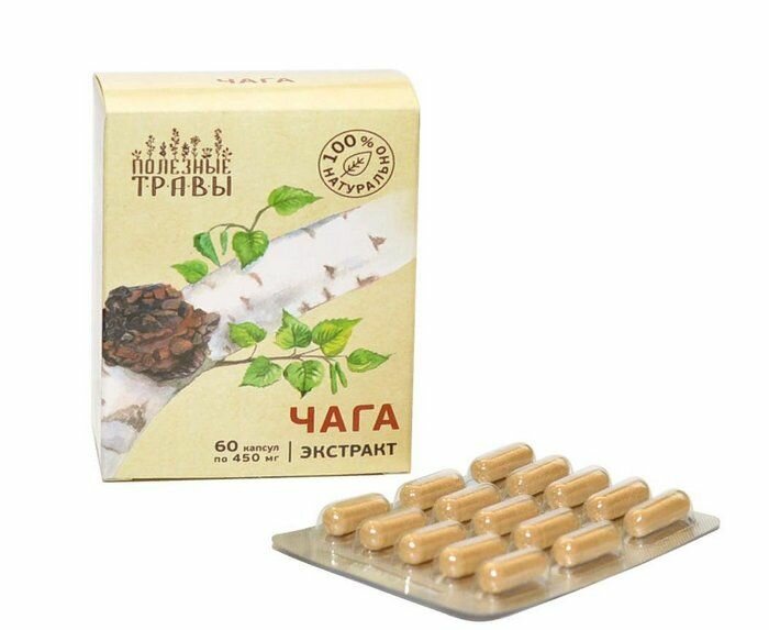 Биологически активная добавка Пчела и человек чага растительный экстракт, 60 капсул