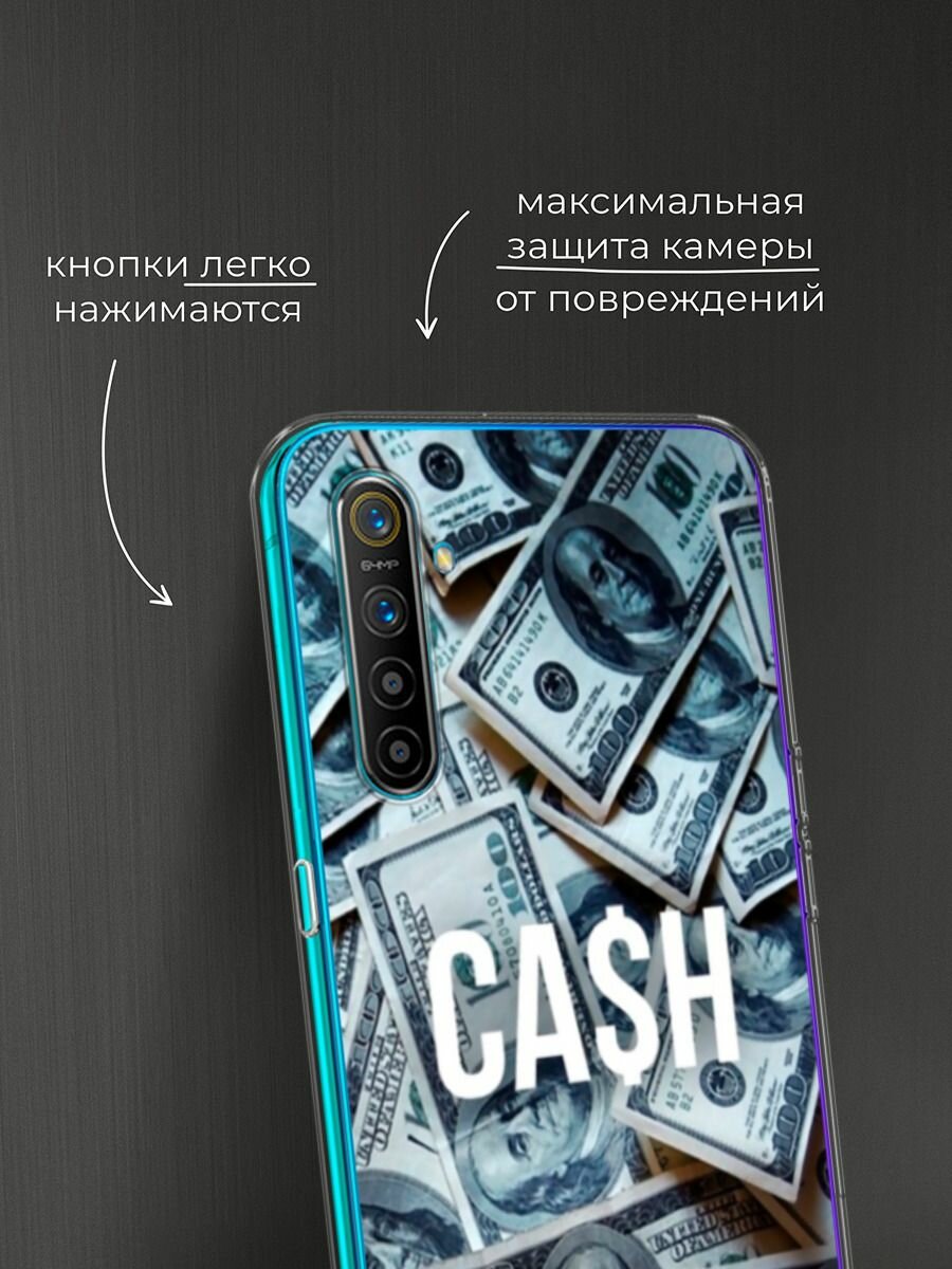 Силиконовый чехол на Realme XT / Реалми XT с принтом "Cash" — фото 1