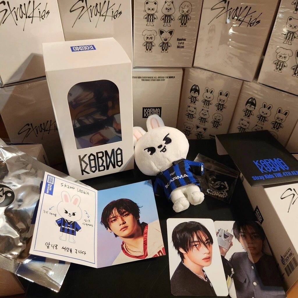 Плюшевая игрушка Stray Kids KARMA версия SKZOO, набор в подарочной коробке