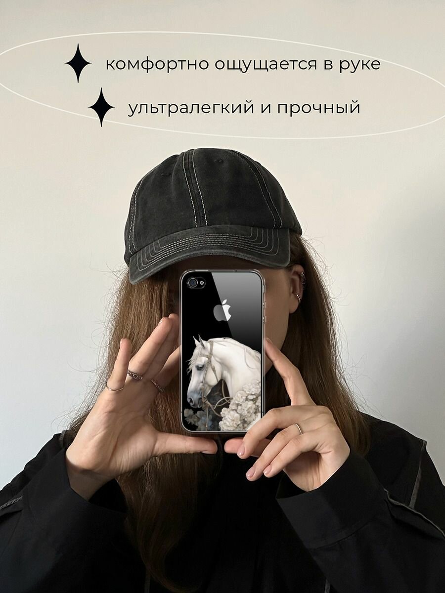 Чехол на Apple iPhone 4/4S / Айфон 4/4S с принтом "Благородный конь 3" — фото 1