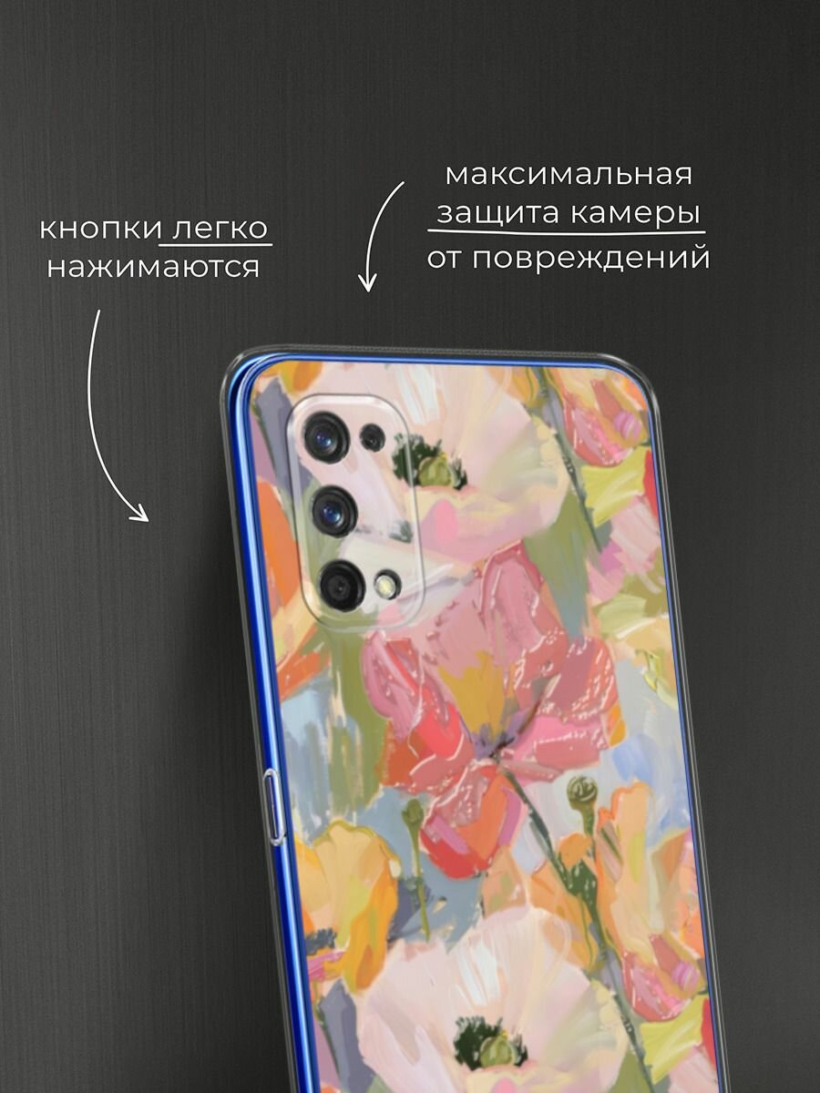 Чехол на Realme 7 Pro / Реалми 7 Про с принтом "Акварельные анемоны" — фото 1
