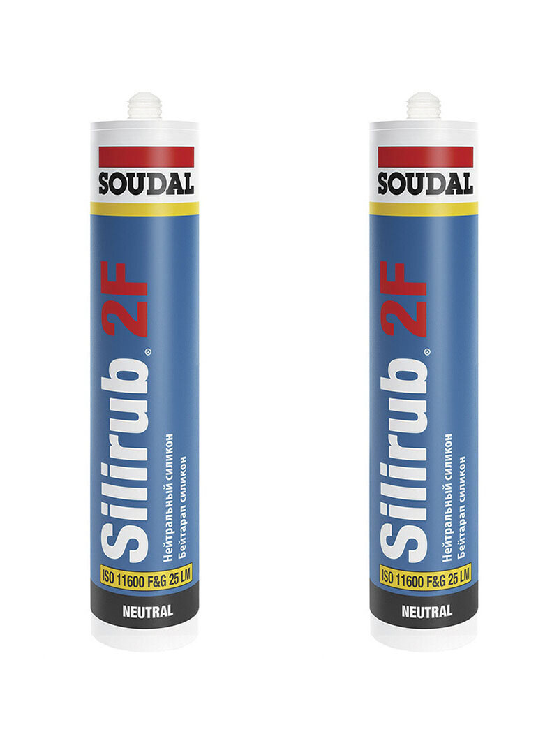Герметик силиконовый нейтральный Silirub 2F серый 300 мл (2 шт.)