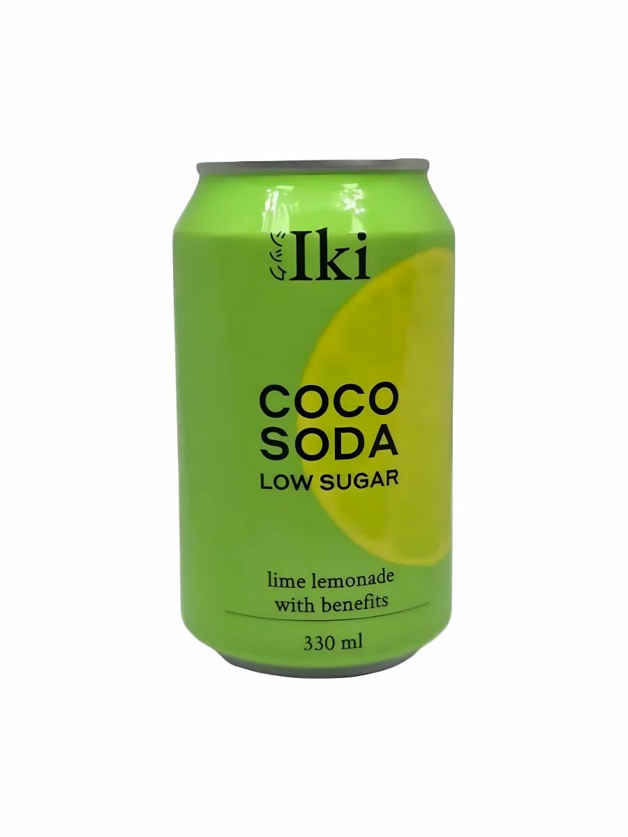 Вода кокосовая iki газированная со вкусом Лайма, ж/б, 0.33л х 6 шт, Вьетнам