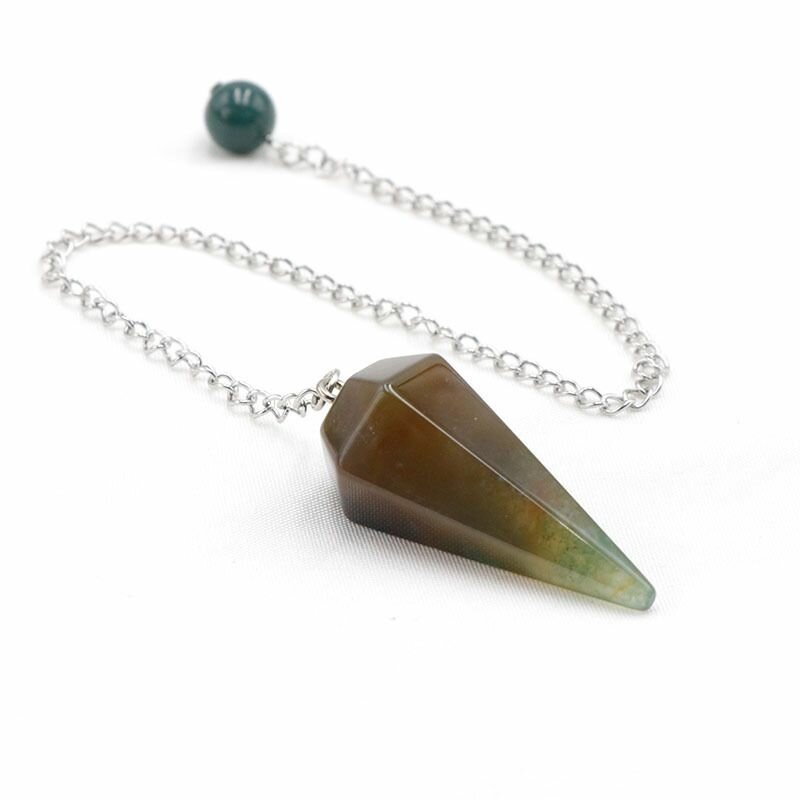 Маятник для биолокации из натурального камня "Конус" SILVARIE "Индийский агат