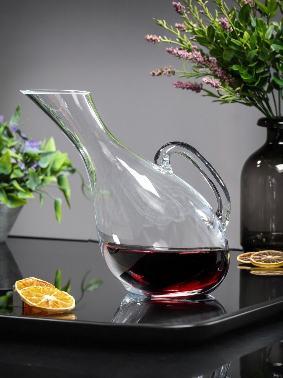 Декантер для вина стеклянный 1.7 л прозрачный, графин для напитков Y6-6489/Y4-9176