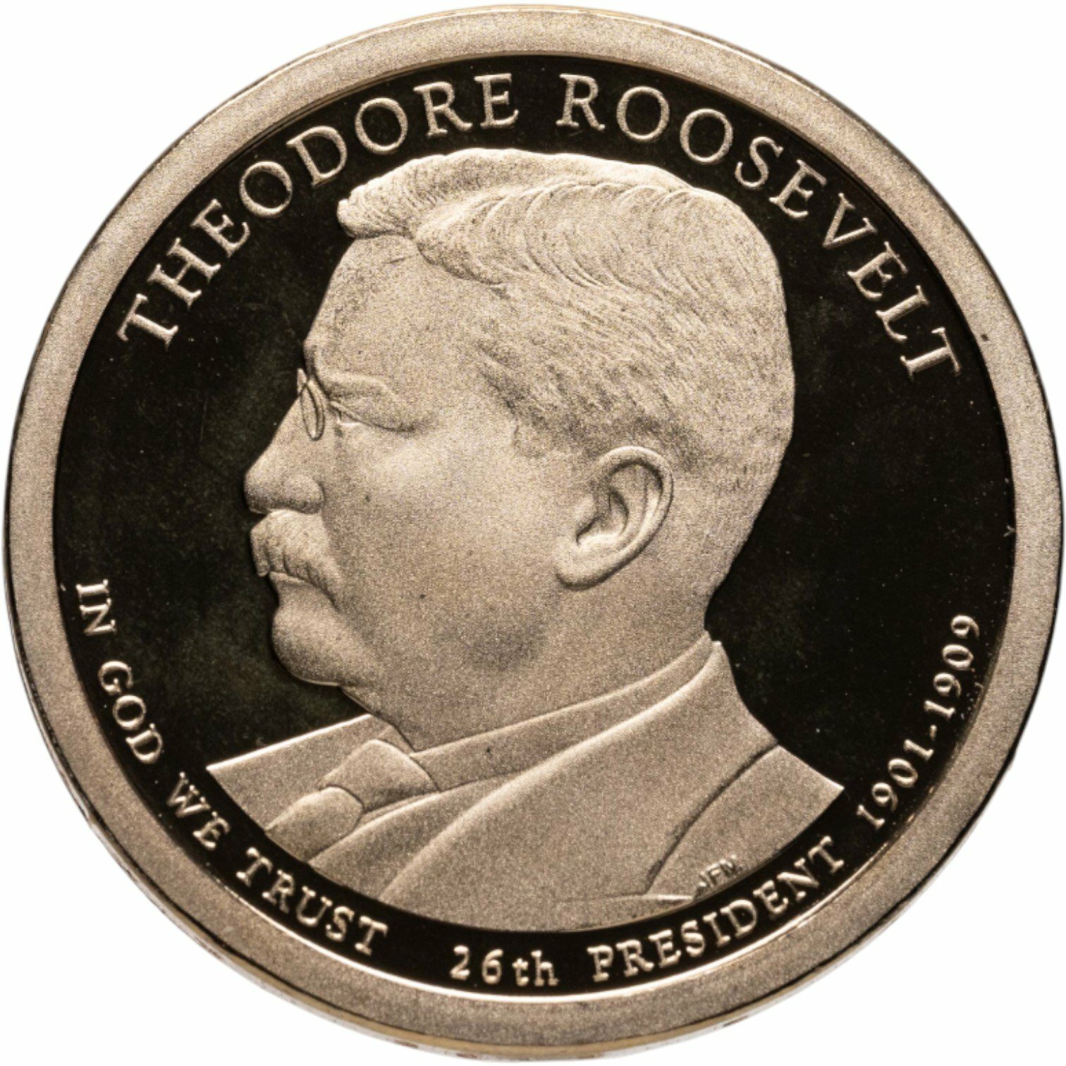 США 1 доллар dollar 2013 "26-й президент США - Теодор Рузвельт" знак монетного двора: "S" - Сан-Франциско, Латунь, в сохранности Proof