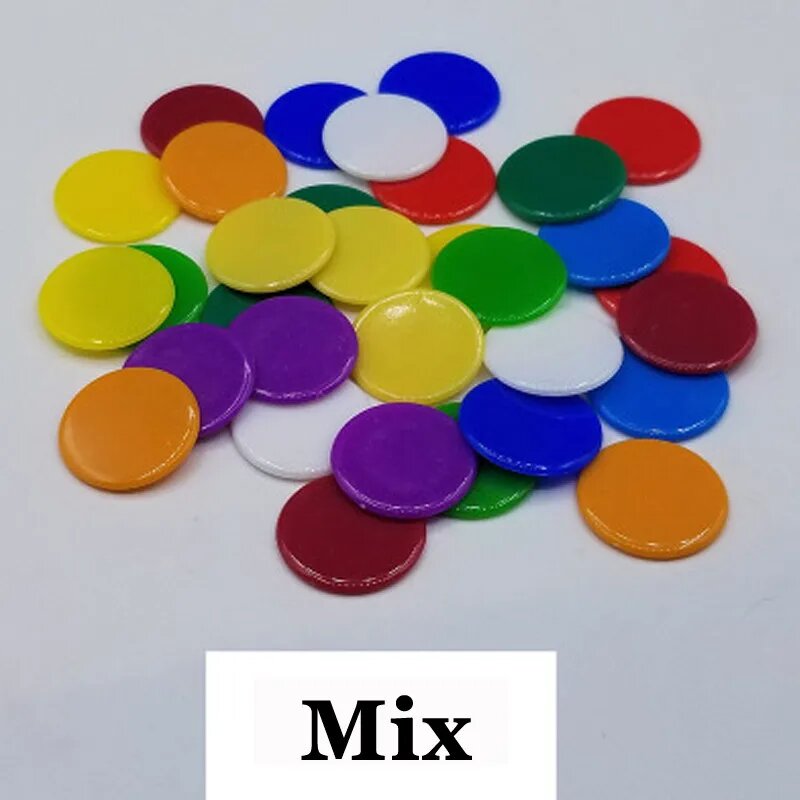 Пластиковые фишки для Бинго 1000 шт. Синий, Mix