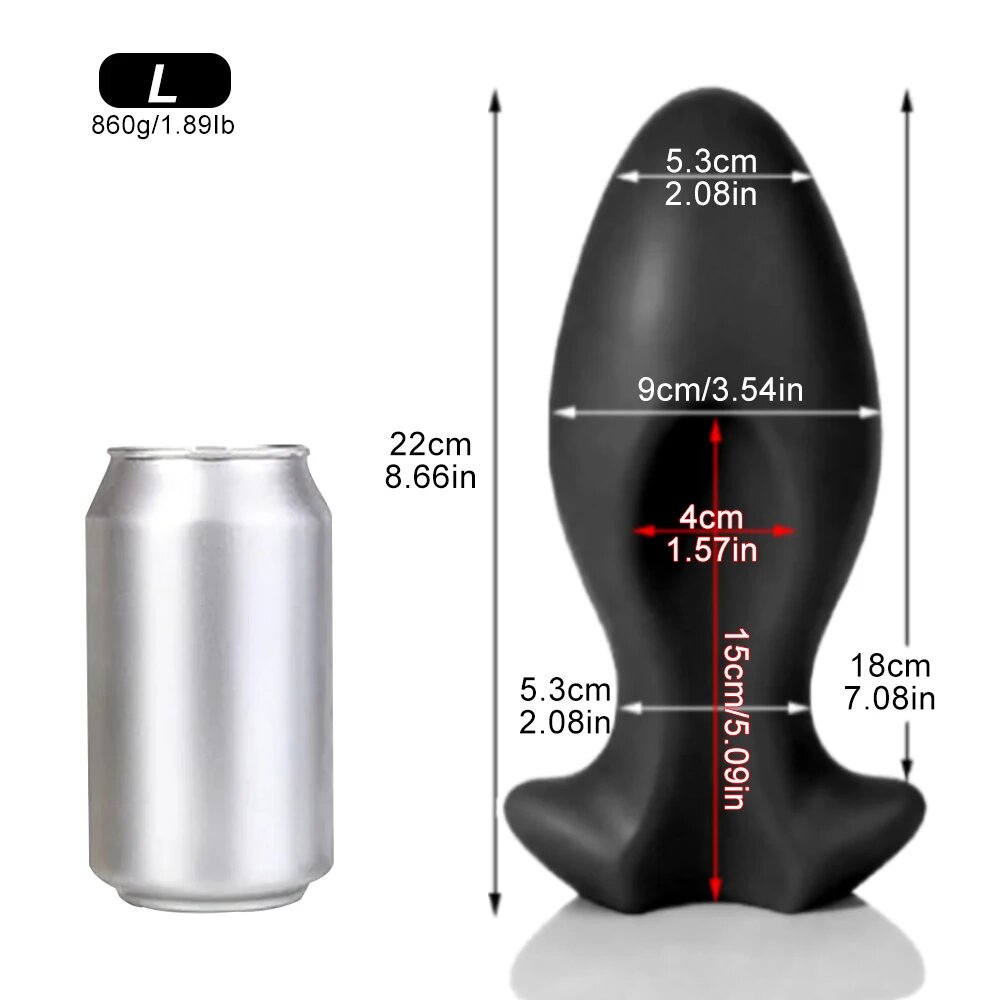 Яйцо Анальная пробка Анальный расширитель Мягкая силиконовая Анальная пробка 18+ БДСМ Black L