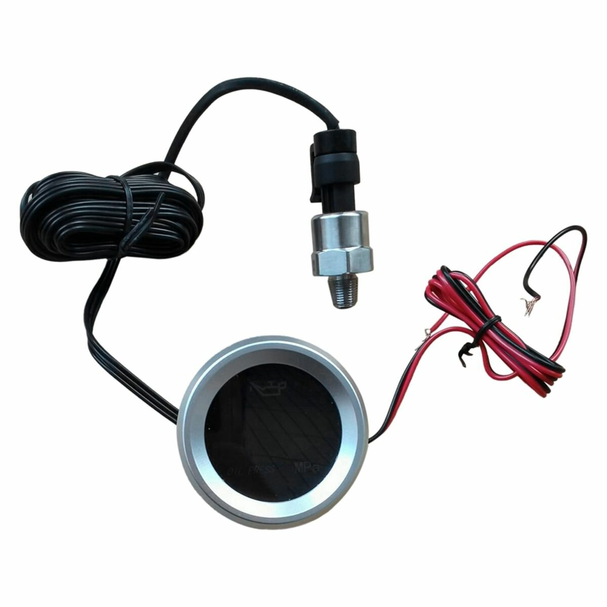 Манометр давления масла 52 мм цифровой с аварийной сигнализацией, датчик 1/8 NPT, светодиодный индикатор, для авто