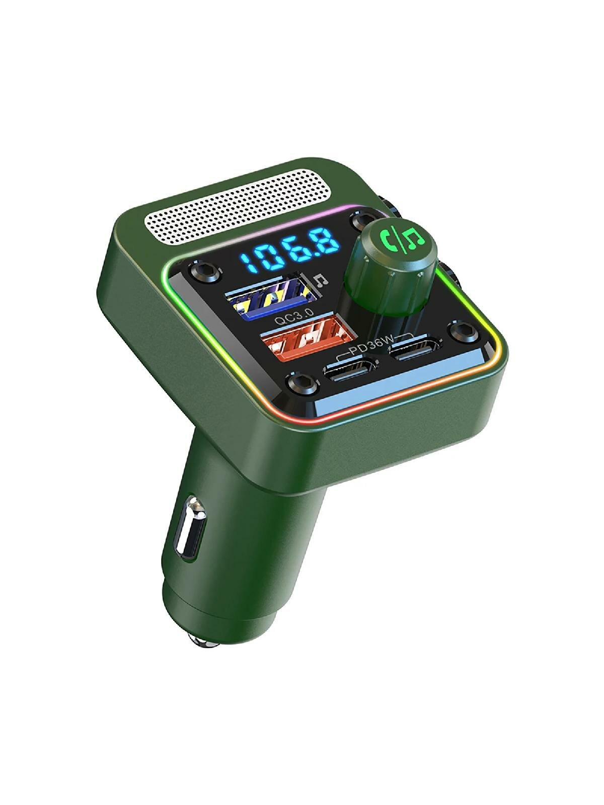 Автомобильный FM-передатчик Адаптер для беспроводной громкой связи Стерео Радио Музыкальный MP3-плеер