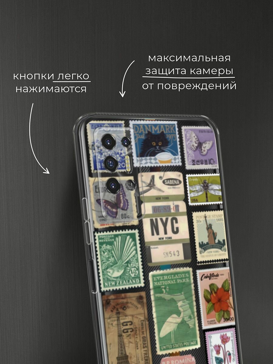 Силиконовый чехол на Tecno Pova 2 / Текно Пова 2 с принтом Марки — фото 1