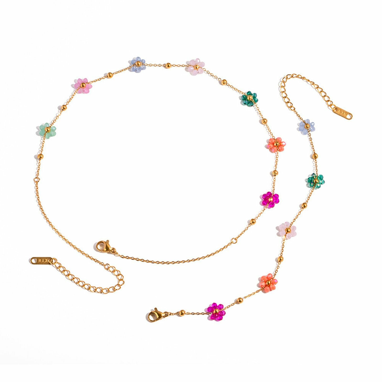 Элегантный набор бус с цветочным узором для модных образов