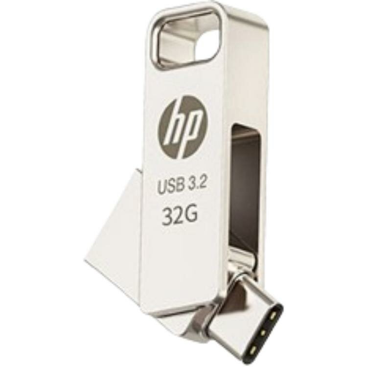 Флеш-накопитель USB 3.2 HP, 32 ГБ, silver, высокая скорость передачи данных